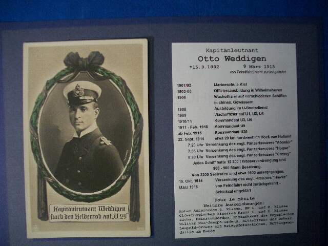 1. WK Portraitpostkarte Kapitänleutnant Weddigen, bunt | 2449